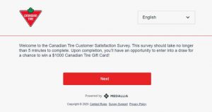 Canadian Tire Customer Satisfaction Survey Contest Gift card